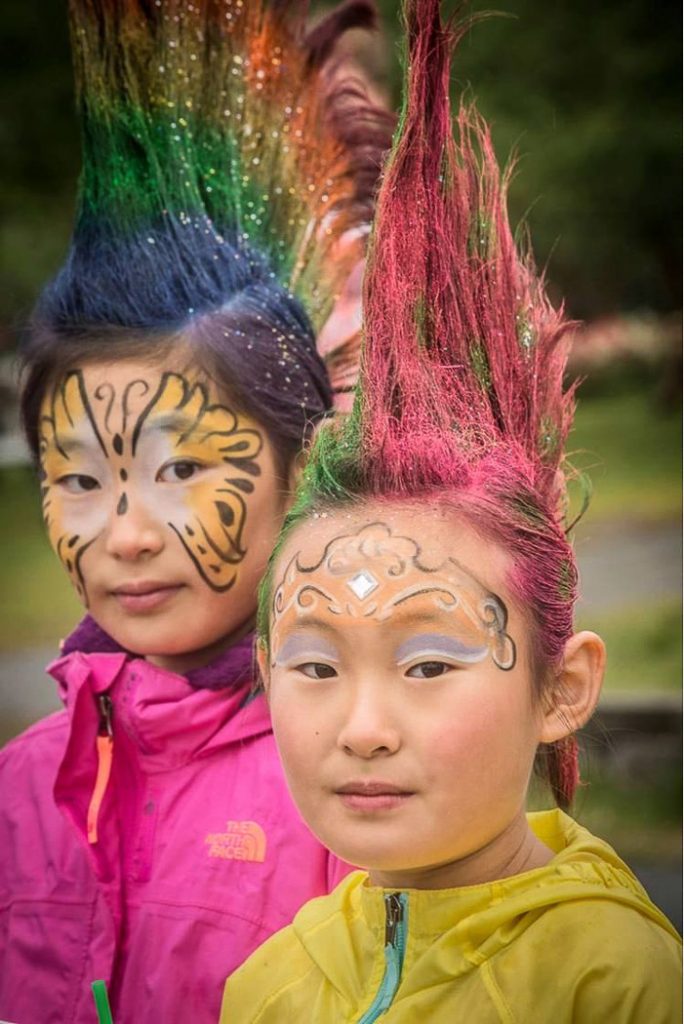 two young girls with fair hair - Alaska State Fair